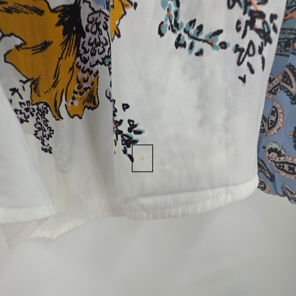 Free People | Tops | Free People Pasitano Printed Blouse Womens Small ...